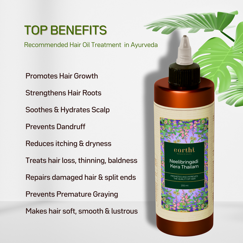 Earthi Neelibringadi Kera Thailam - Ayurvedic Oil for Hair Regrowth ...